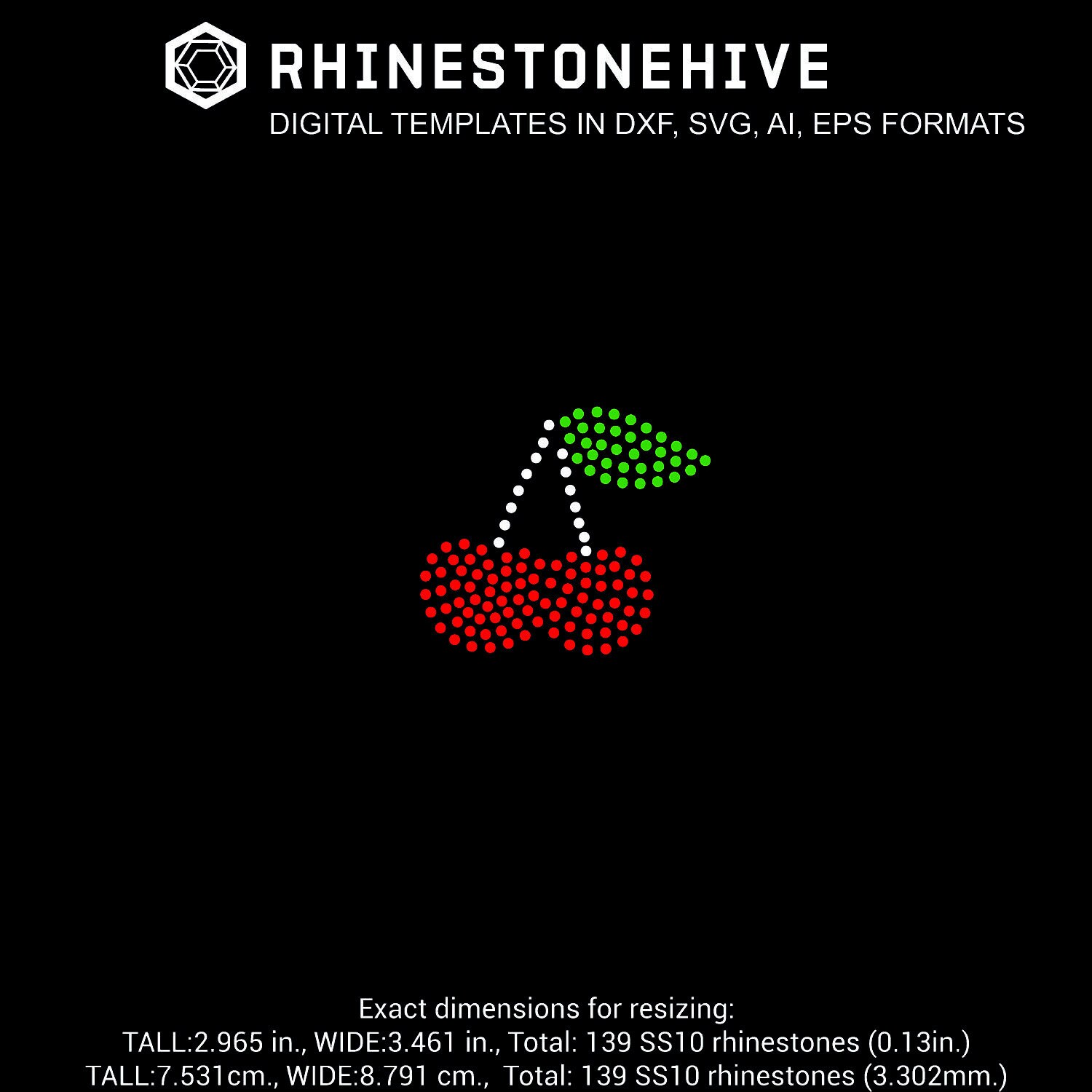 Cherry 3 Designs Rhinestone Template Digital Download Svg | Etsy