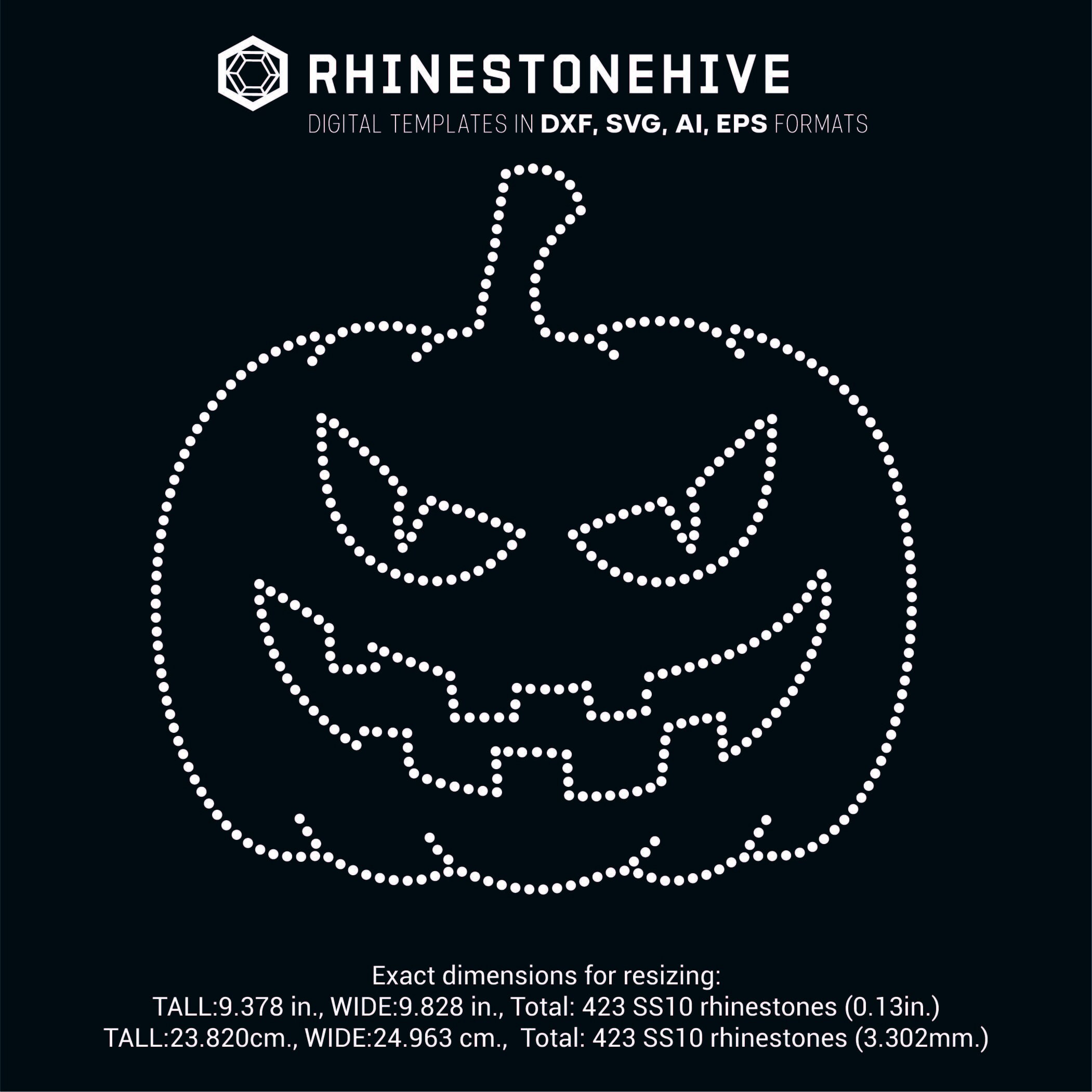 Scary Pumpkin Halloween Rhinestone Template Digital Download - Etsy