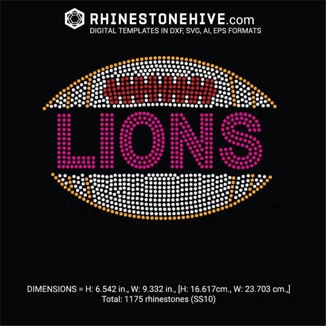 Lions With Football Ball Rhinestone Template Digital Download, Svg, Eps ...