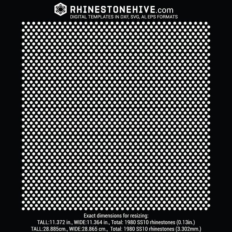 Dense SS16 Rhinestone Template, 11.5x11.5 IN (digital Download) - Etsy
