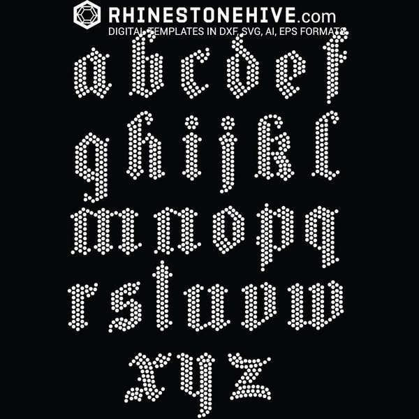Old English Rhinestone Font Template - Etsy