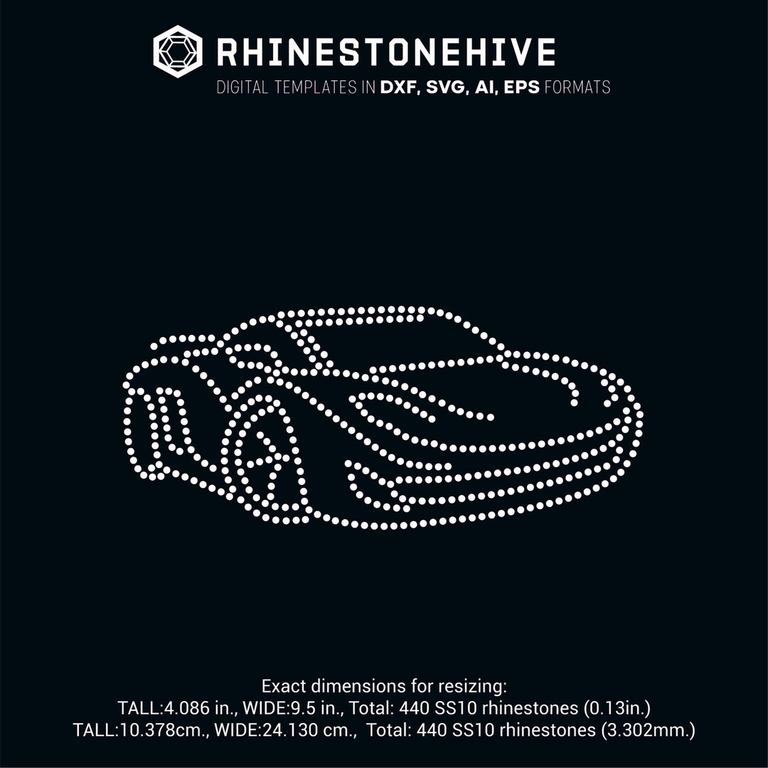 Sports Car Front Rhinestone Template Digital Download, Svg, Eps, Png ...