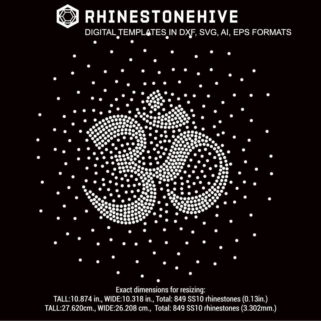 Om, Ohm, Om Symbol Large Scattered, Meditation, Yoga Rhinestone ...