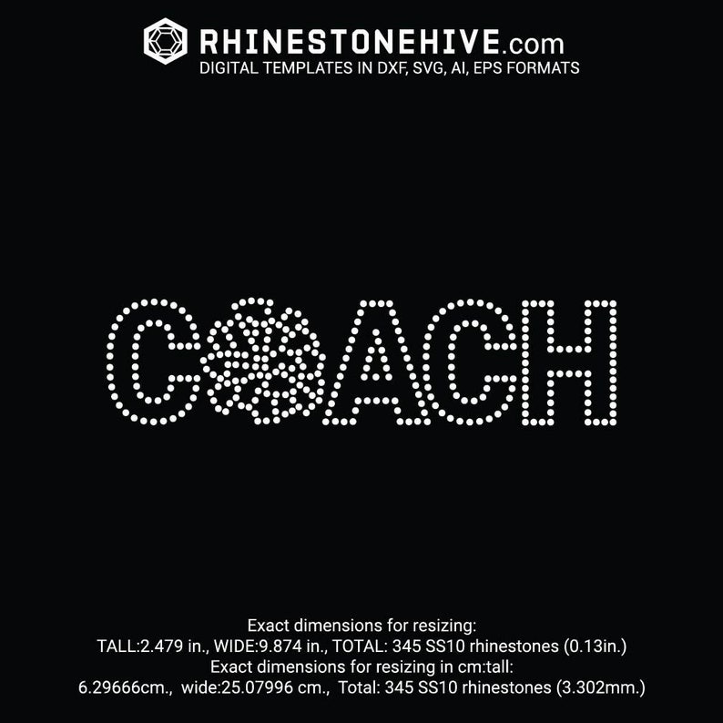 Coach Outline Rhinestone Template Digital Download Svg Eps - Etsy