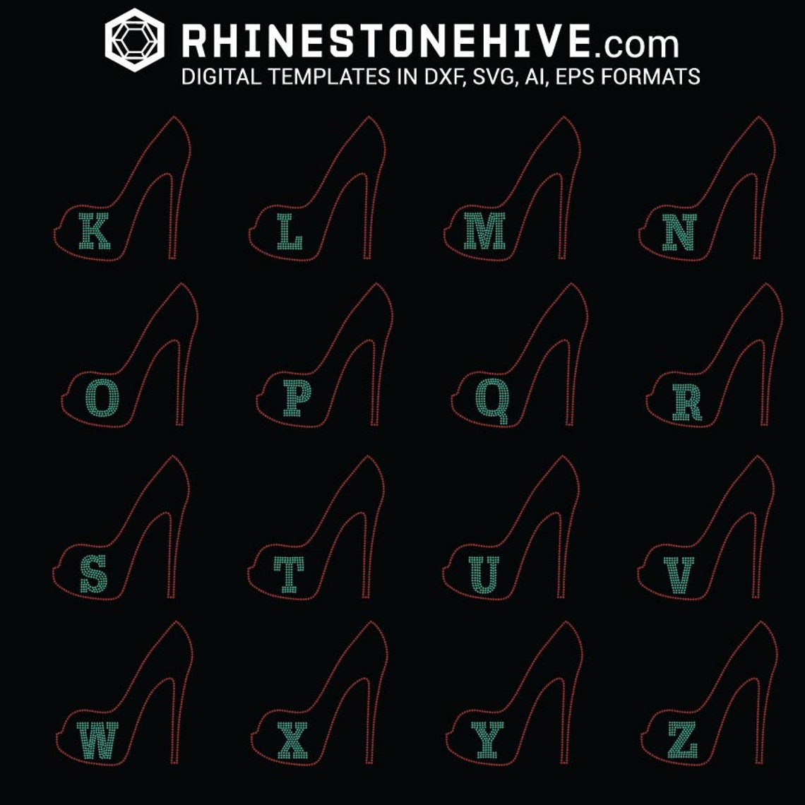 ALL Letters High Heels Large Alphabet Digital Download, Svg, Eps, Png ...