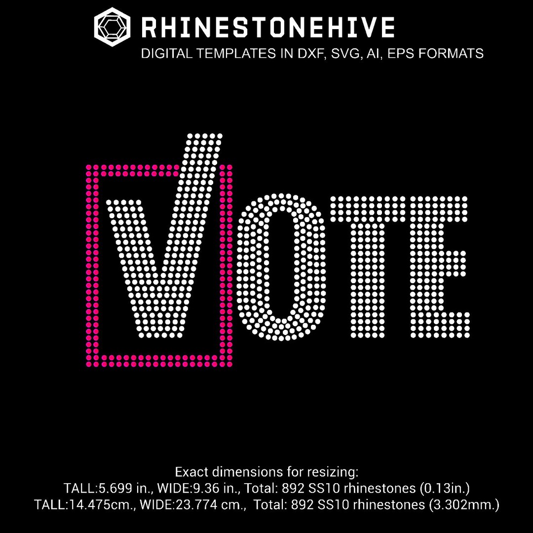 Vote Rhinestone SVG Template | Election Hotfix Design | Patriotic Bling ...
