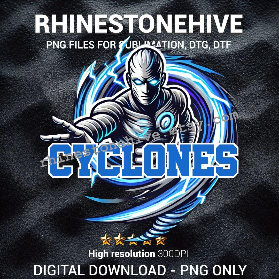 Dynamic Cyclones Hero Design, Cyclones , Sublimation Design, Mascot Png ...