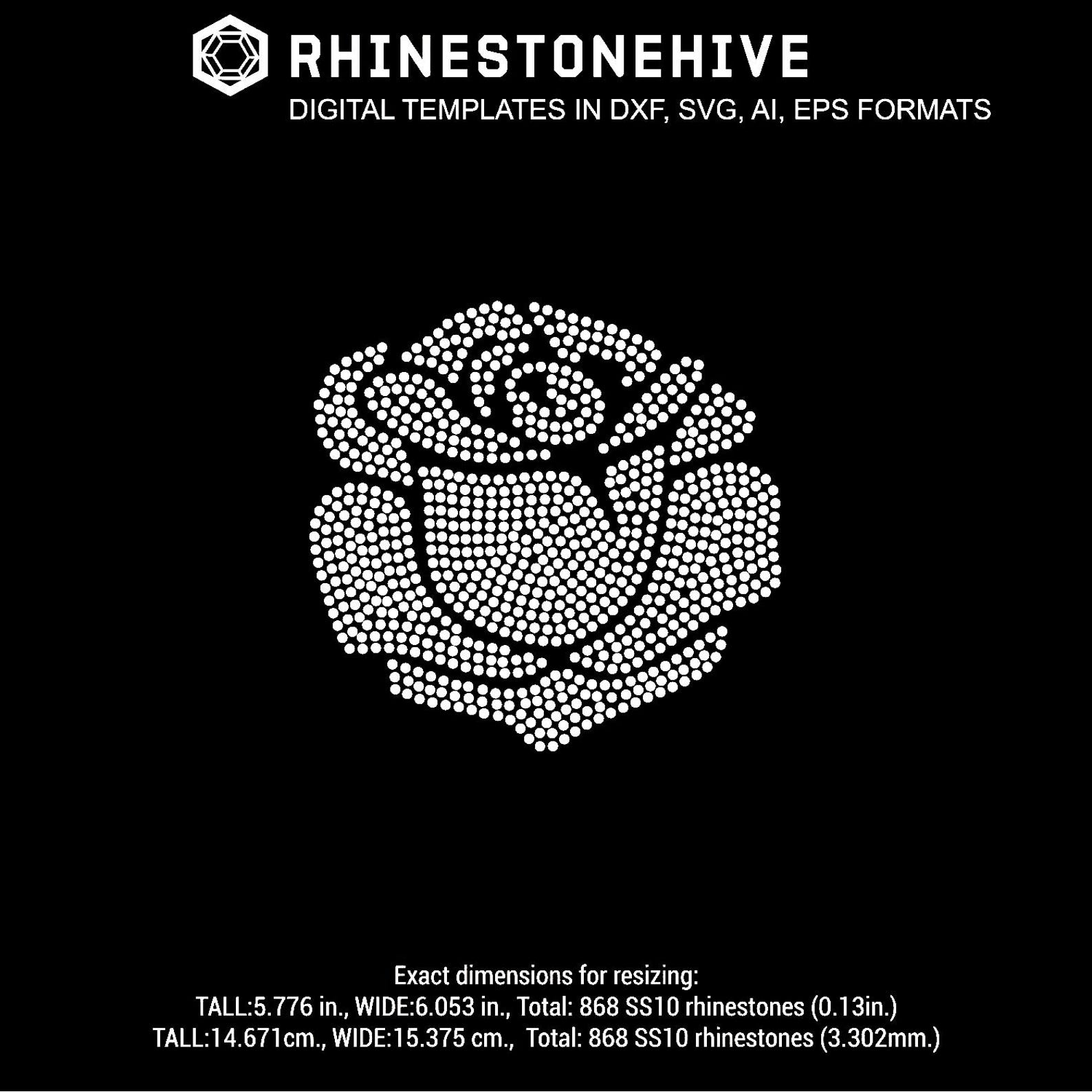 Rhinestone Rose SVG Template | SS10 Floral Design (digital Download) - Etsy