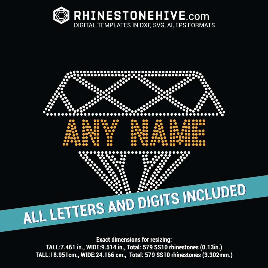 Diamond Plus Any Name All Letters and Digits Included Rhinestone ...