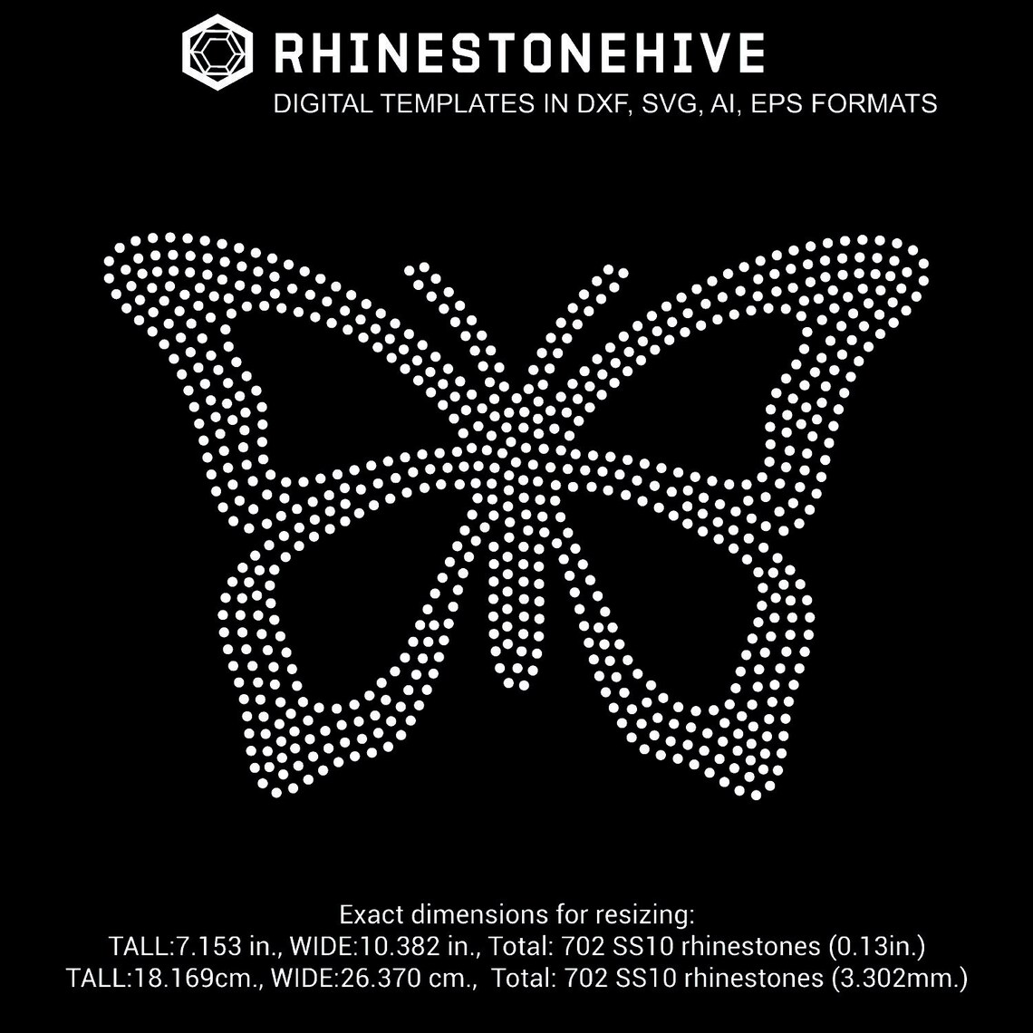Butterfly Rhinestone Template Digital Download Svg Eps Png - Etsy