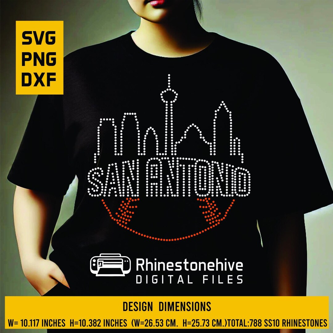 San Antonio Skyline Football Rhinestone SVG | Texas City Sports ...