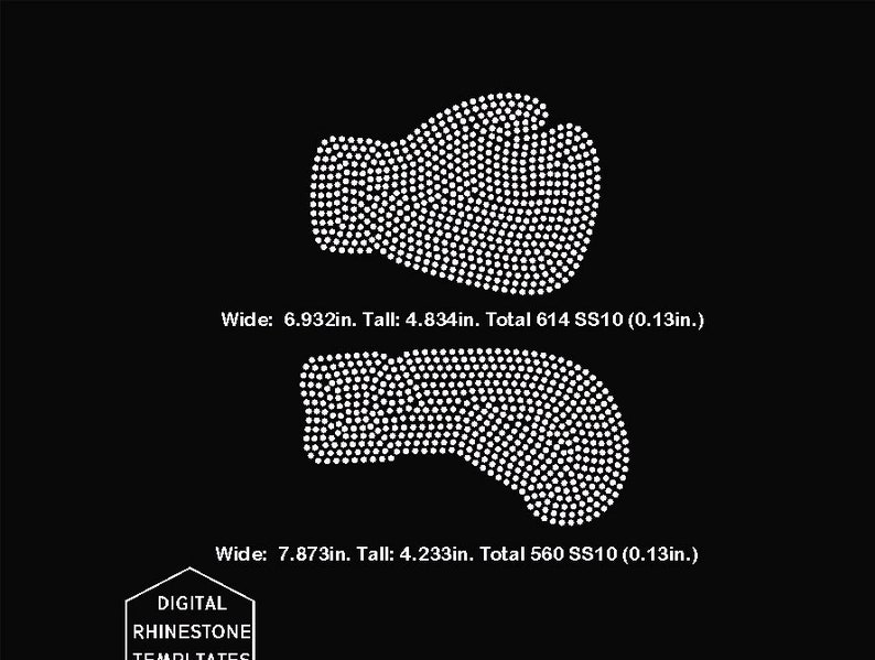 Boxing Gloves Rhinestone SVG Template: Sports Bling Design (SS10 Format ...