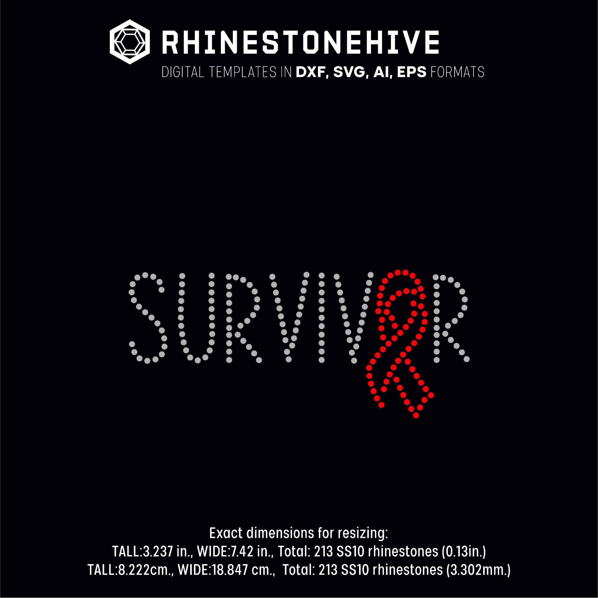 Survivor Rhinestone Template Digital Download Svg Eps Png - Etsy