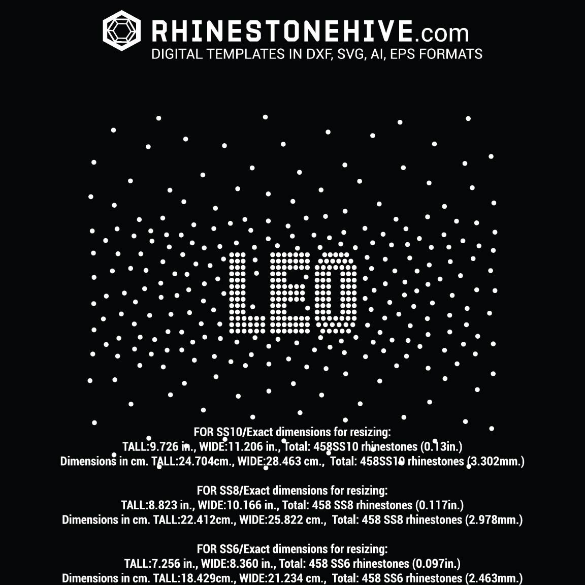 Leo 3 Sizes Ss6, Ss8, Ss10 Rhinestone Templates, Zodiac Sign Gradient ...
