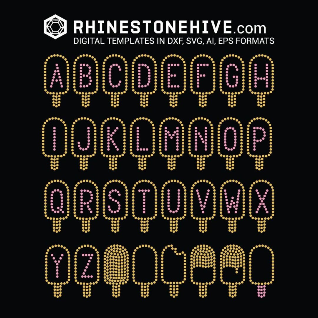 Ice Cream Letters Alphabet Digital Download, Svg, Eps, Png, Dxf ...