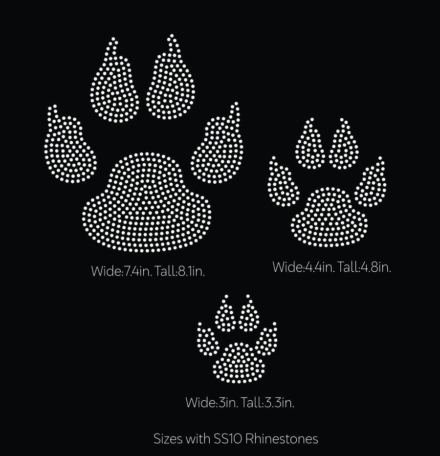 Dog Paw, Paw With Nail, 3-sizes Rhinestone Template Digital Download ...