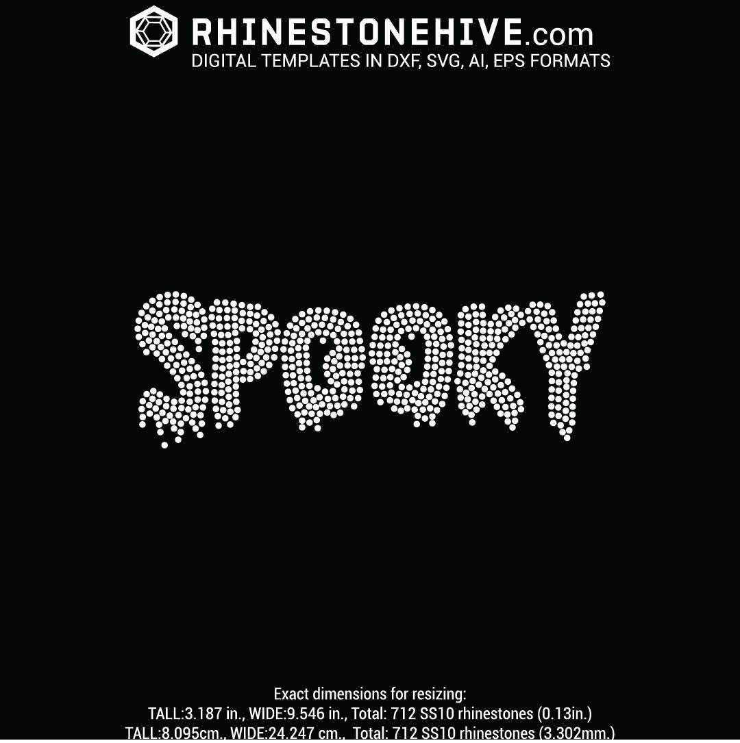 Spooky, Halloween Rhinestone Template Digital Download, Svg, Eps, Png ...