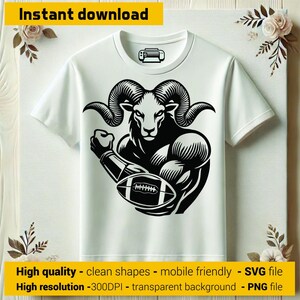 Ram Football SVG | Muscular Ram Mascot Clipart | Football Team Design ...