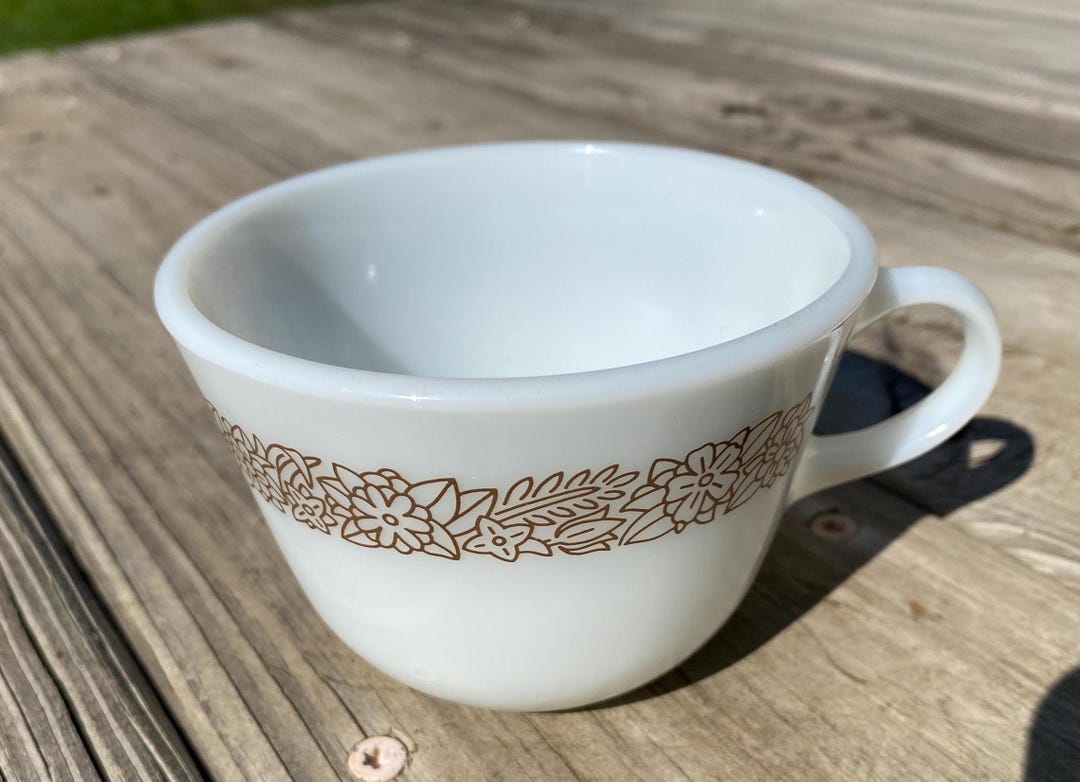 Pyrex Woodland Brown Floral Coffee/tea Cup - Etsy