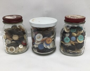 Jars Full of Vintage Buttons - Etsy