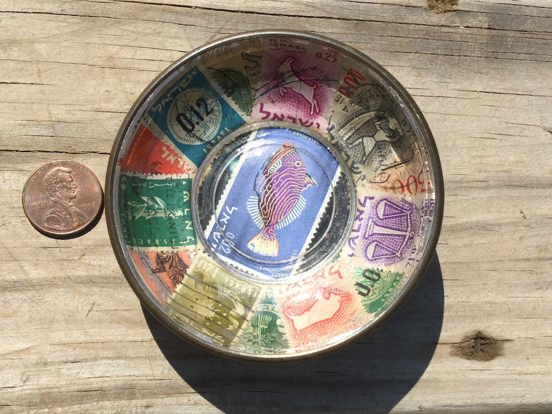 Israel Postage Stamp Brass Dish - Etsy