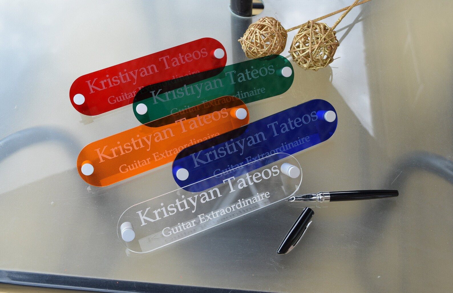 Desk Name Plate Translucent Acrylic Custom Engraved Sign | Etsy UK