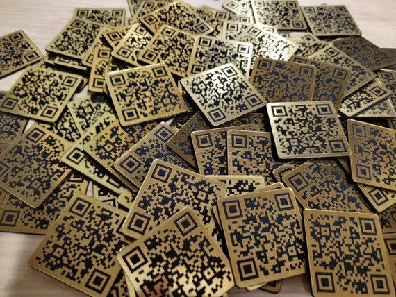 40 Mm Square Custom Laser Engraved QR Code Custom Discs - Etsy UK