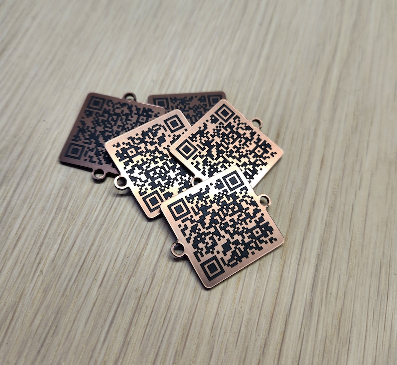 Laser Engraved QR Code Tags: 30mm Square Discs With Holes - Etsy