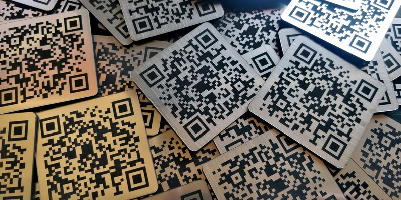 Custom Laser Engraved QR Code Discs - 40mm Square Tags - Etsy