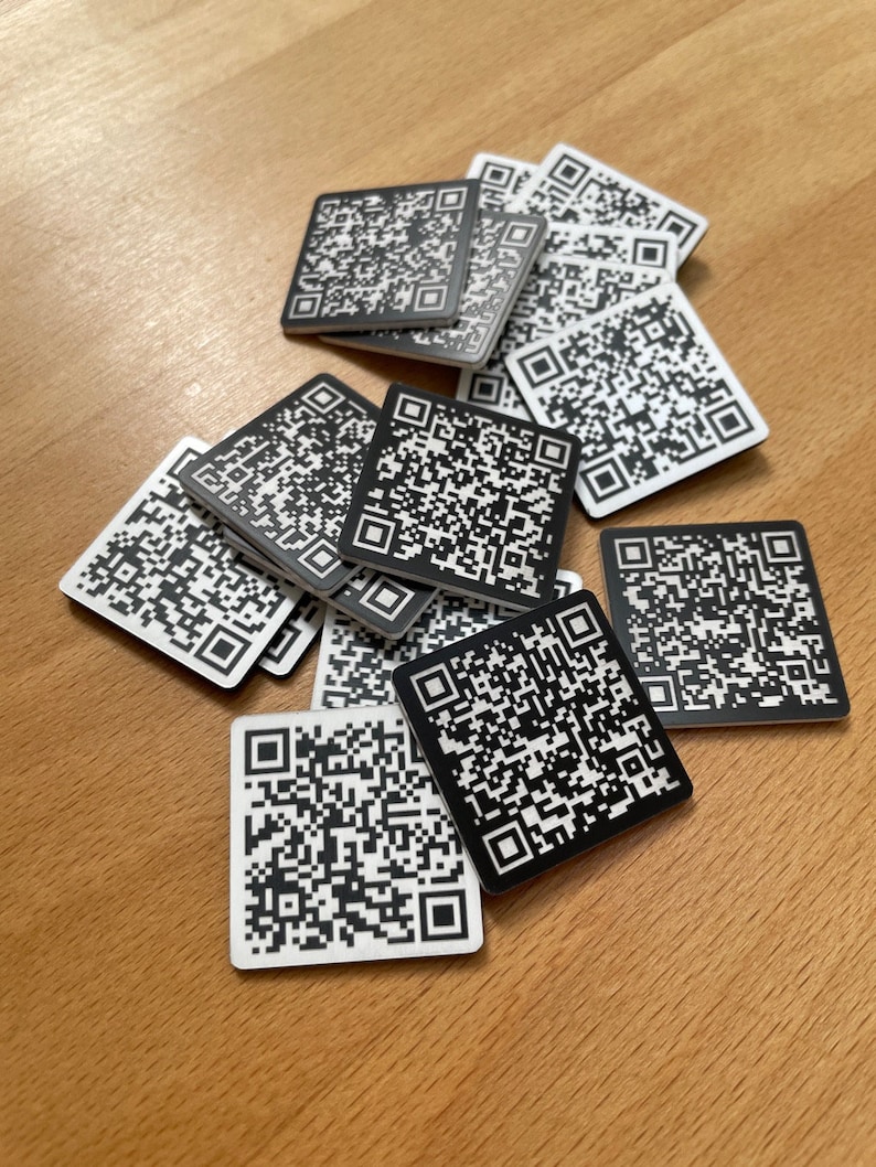 40 Mm Square Custom Laser Engraved QR Code Custom Discs - Etsy UK