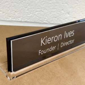 Personalised Acrylic Desk Name Plate: Custom Engraved Office Sign - Etsy