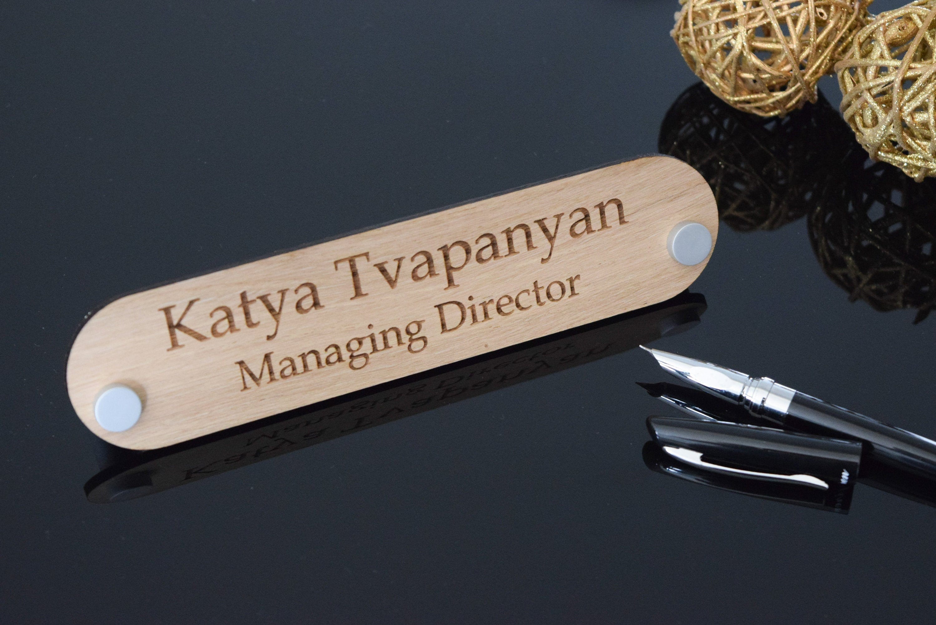 Wooden Desk Name Plate Custom Engraved Sign Personalised - Etsy
