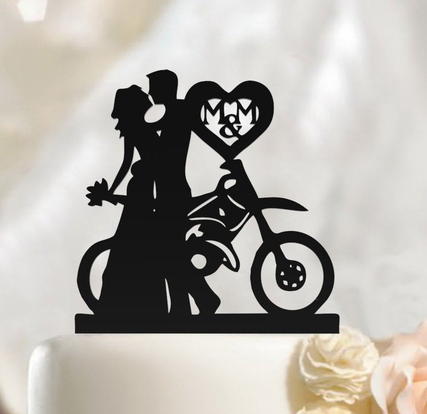 Topper pastel de boda, silueta de novia y novio, prometido & prometida ...