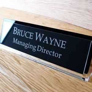 Personalised Acrylic Desk Name Plate: Custom Engraved Office Sign - Etsy