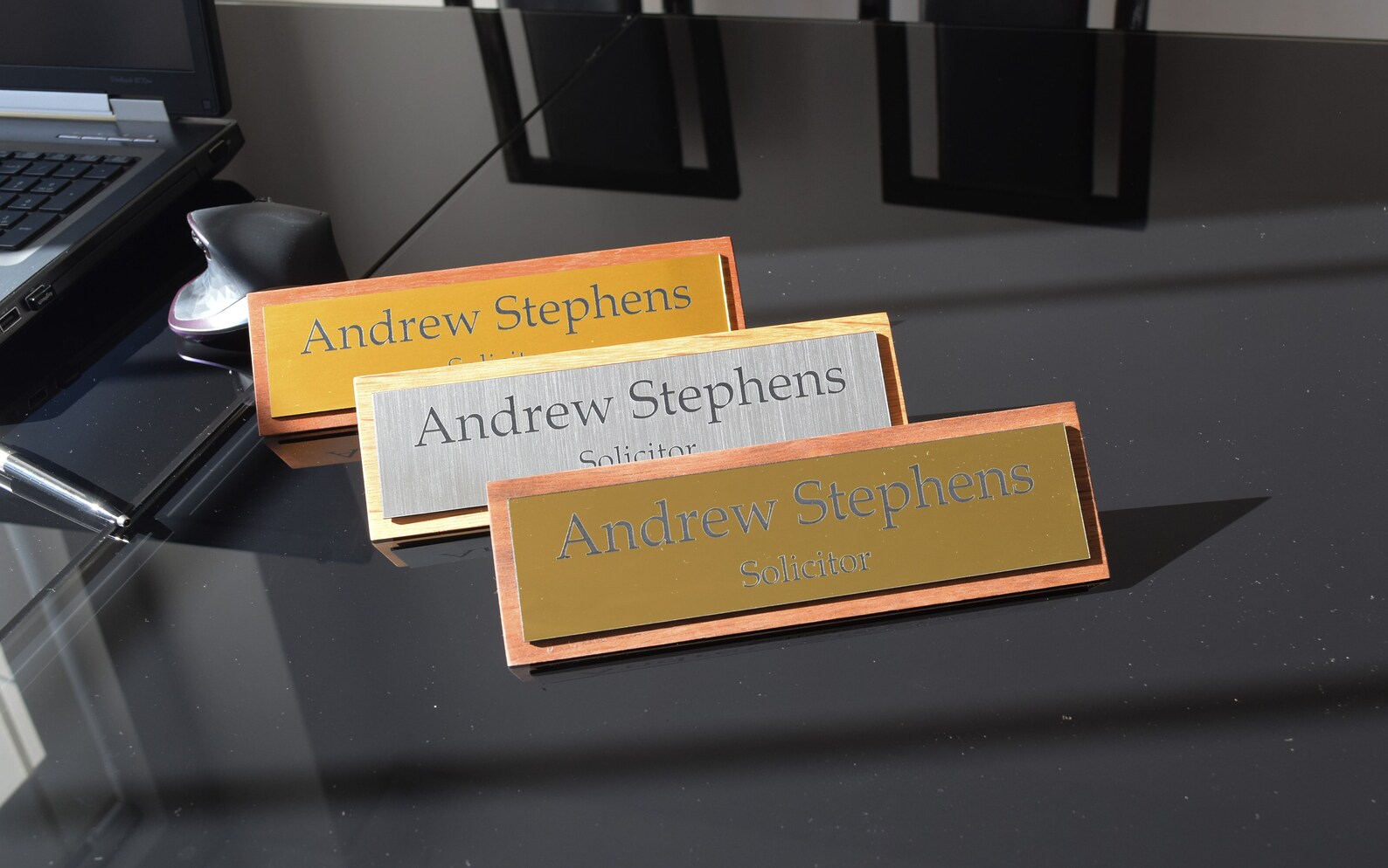 Personalized Solid Wood Desk Name Plate: Engraved Office Sign - Etsy UK