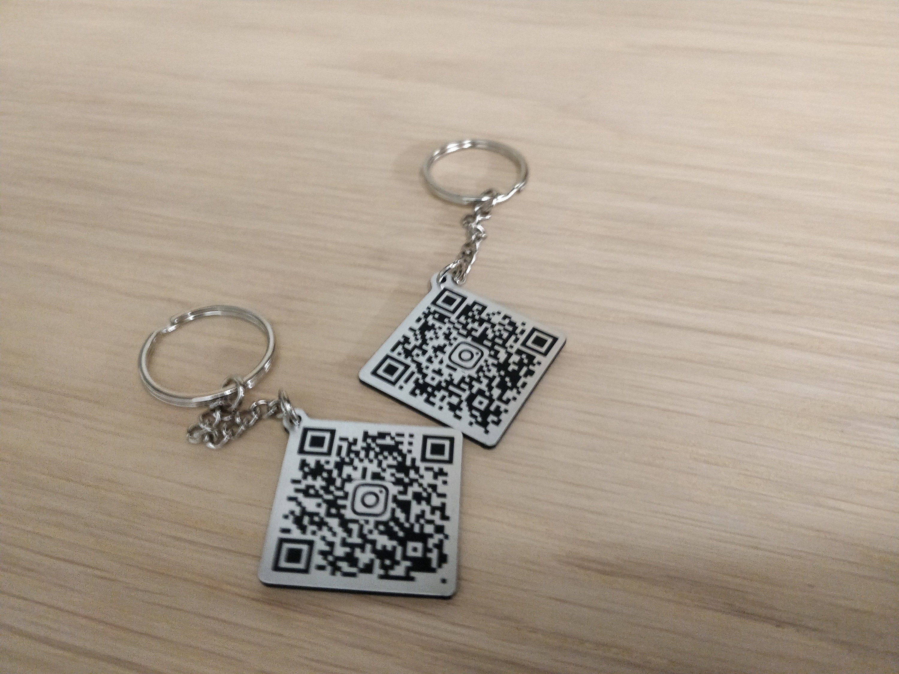 Custom QR Code Laser Engraved Keychains 30mm QR Keyring | Etsy