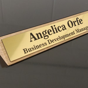 Personalised Double-sided Desk Name Plate: Solid Wood Sign - Etsy