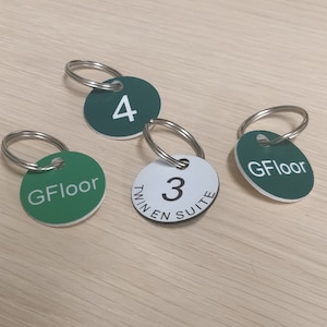 30mm Diameter Round Numbered Key Tags Ideal for Clubs, Leisure Centres ...