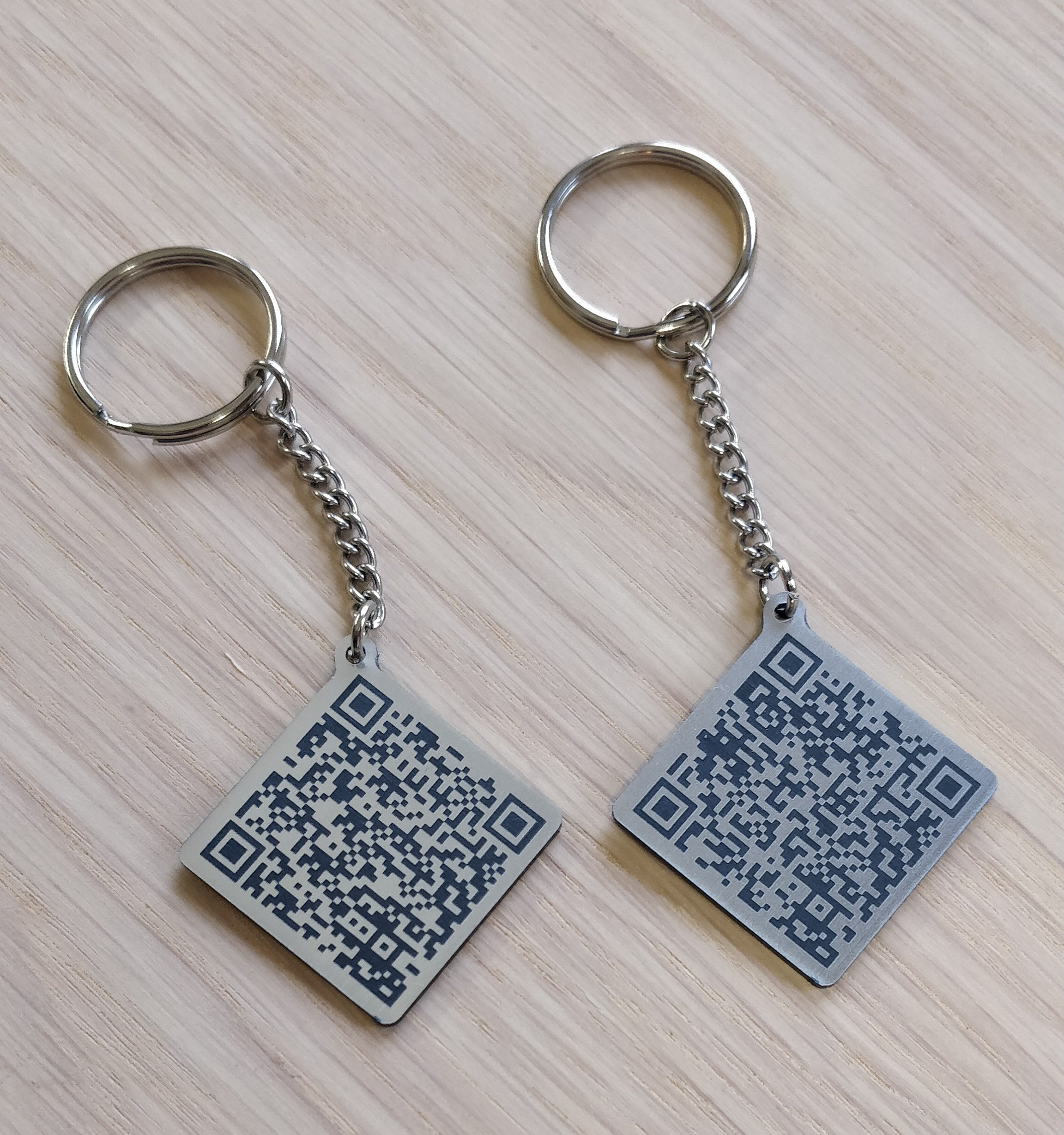 Custom QR Code Laser Engraved Keychains 30mm QR Keyring | Etsy