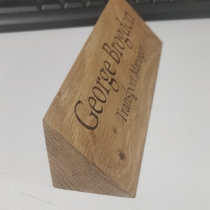 Solid Wood Personalised Desk Name Plate, Office Plaque Solid Wood Base ...