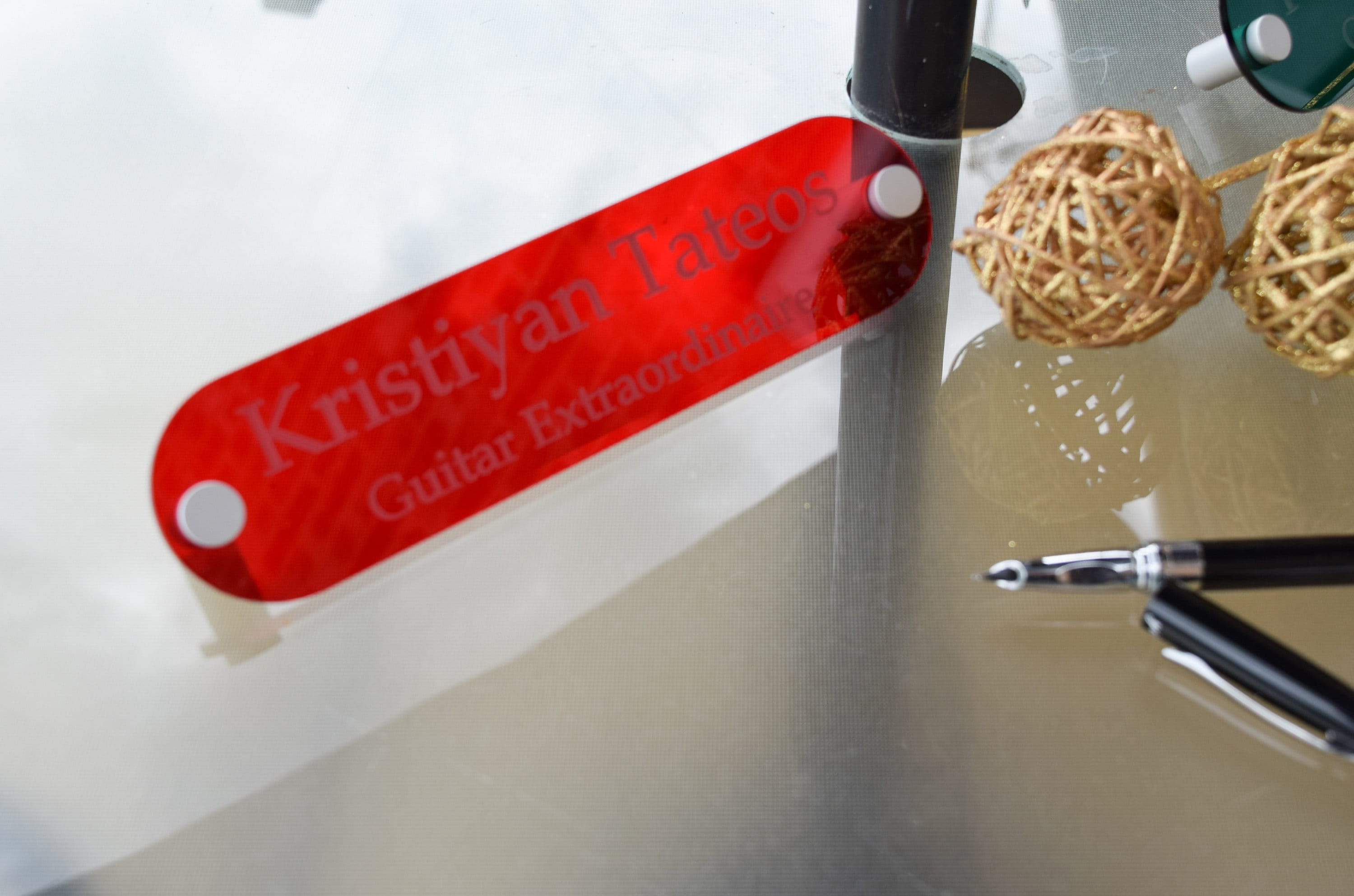 Desk Name Plate Translucent Acrylic Custom Engraved Sign | Etsy UK