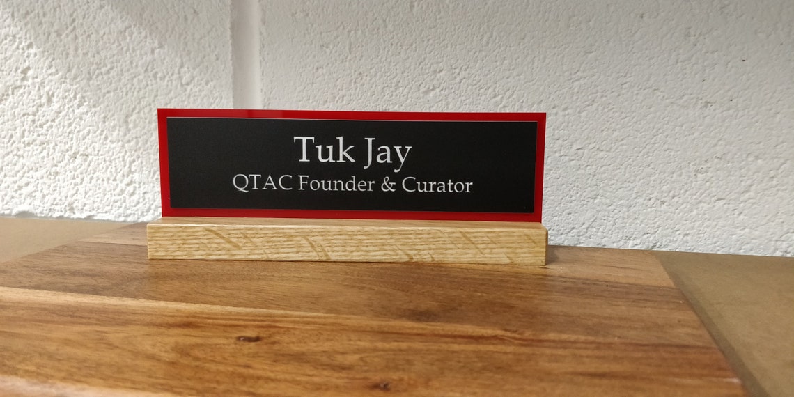 Executive Personalised Desk Solid Oak Base Name Plate Custom - Etsy