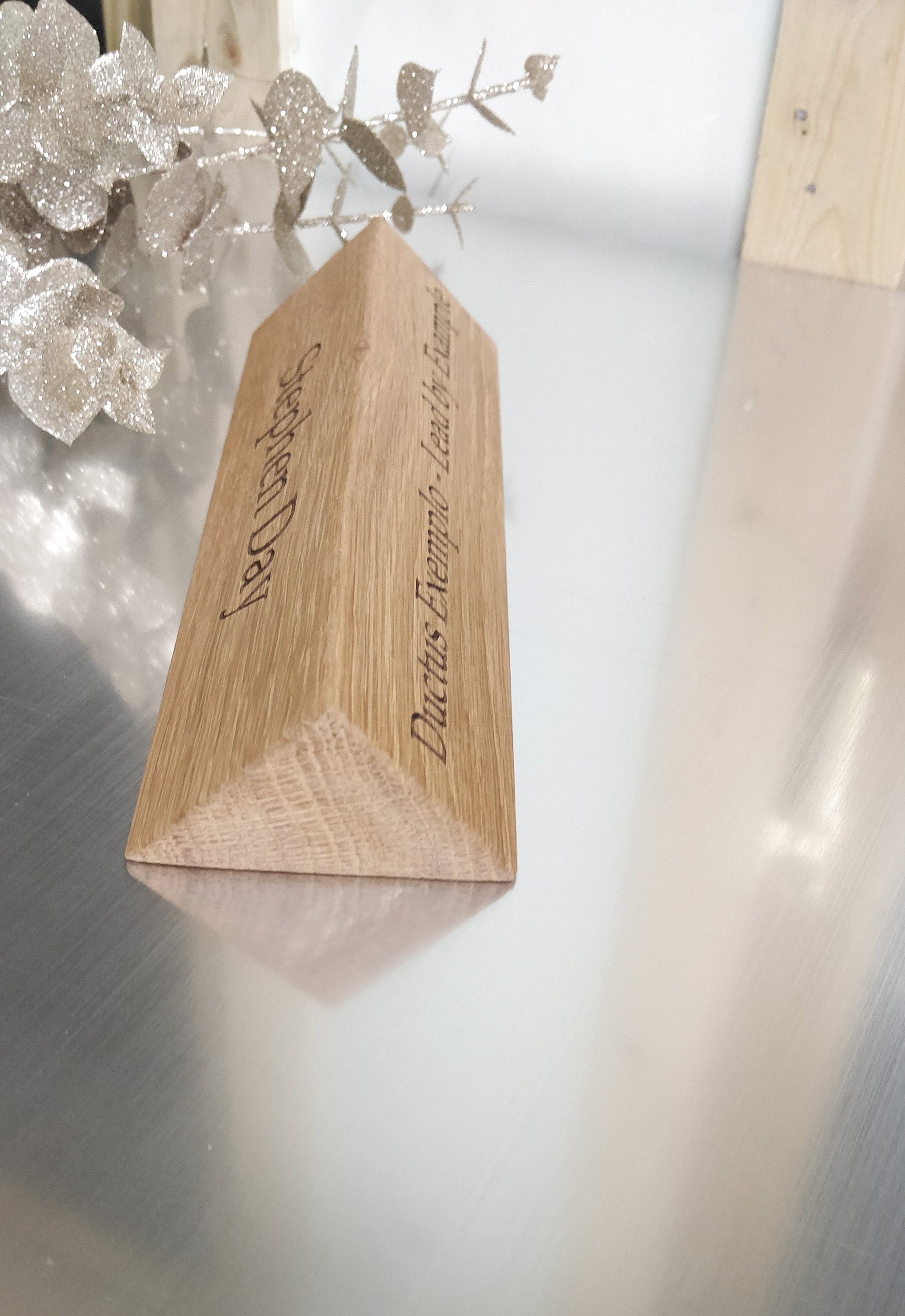 Solid Wood Personalised Desk Name Plate Double Sided Office | Etsy