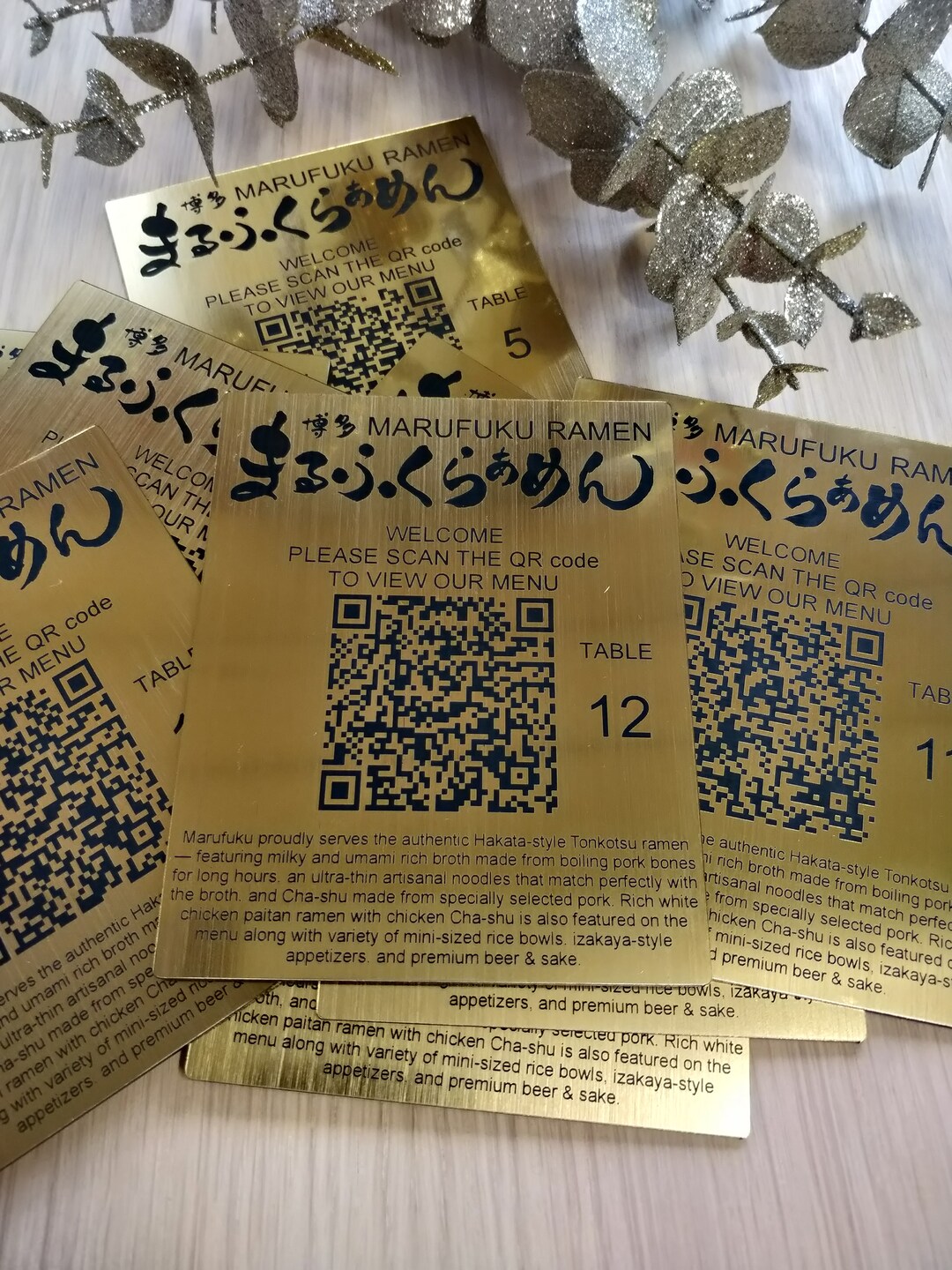 Custom QR Code Plastic Plaque: Restaurant Table Sign 5" X 4" (101mm X ...