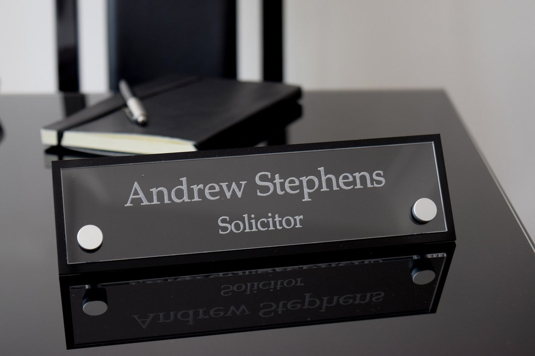 Desk Name Plate, Custom Engraved Sign, Personalised Desk Name Plate ...