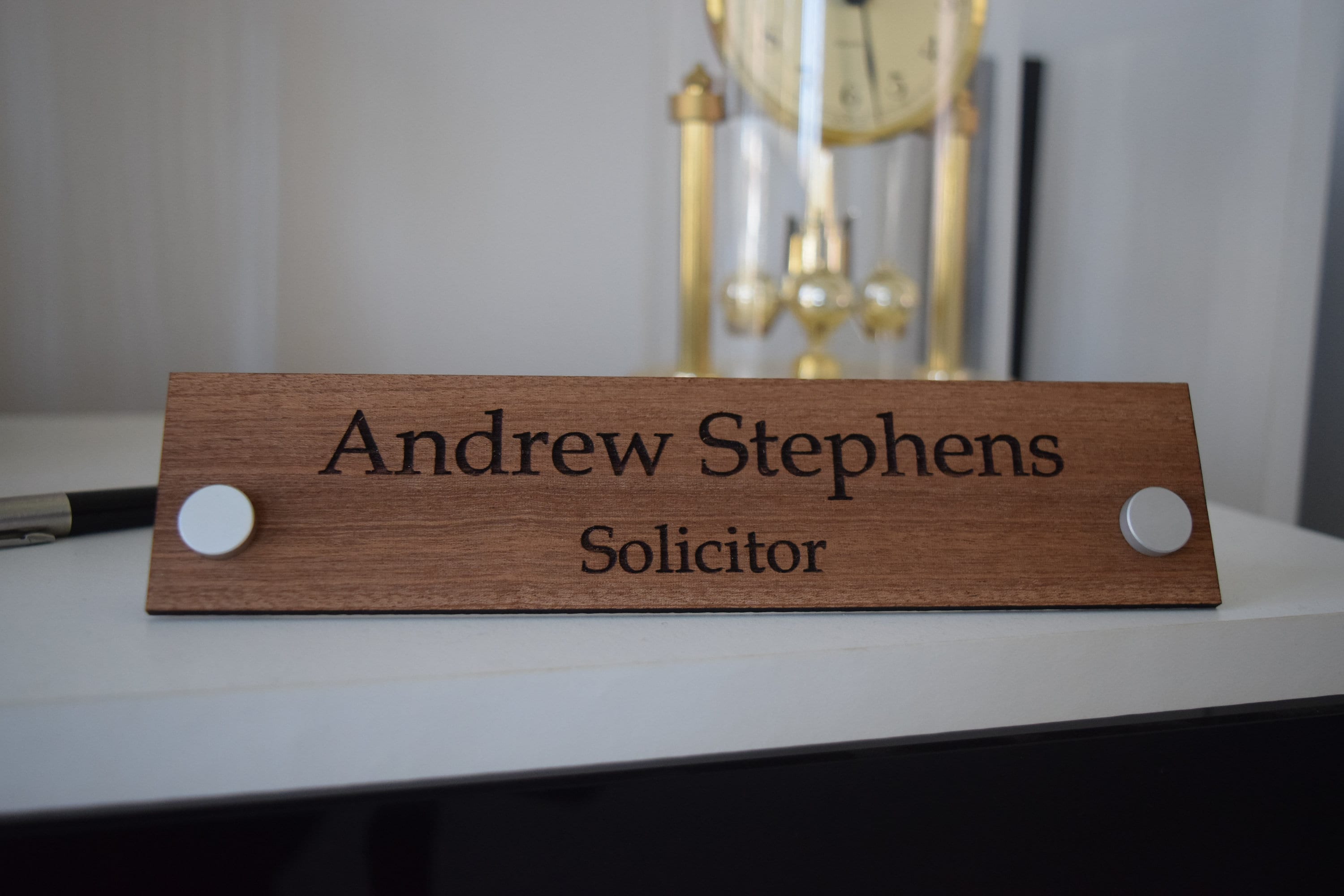 Solid Wood Desk Name Plate Custom Engraved Sign Personalised | Etsy