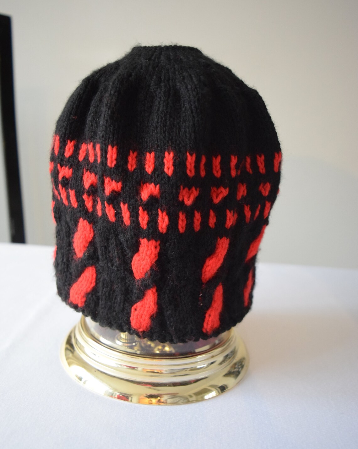 Hand Knitted Set Hat With a Hole for Hair Fingerless Gloves - Etsy UK