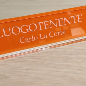 Double Sided Custom Engraved Sign, Executive Personalised Desk Name ...