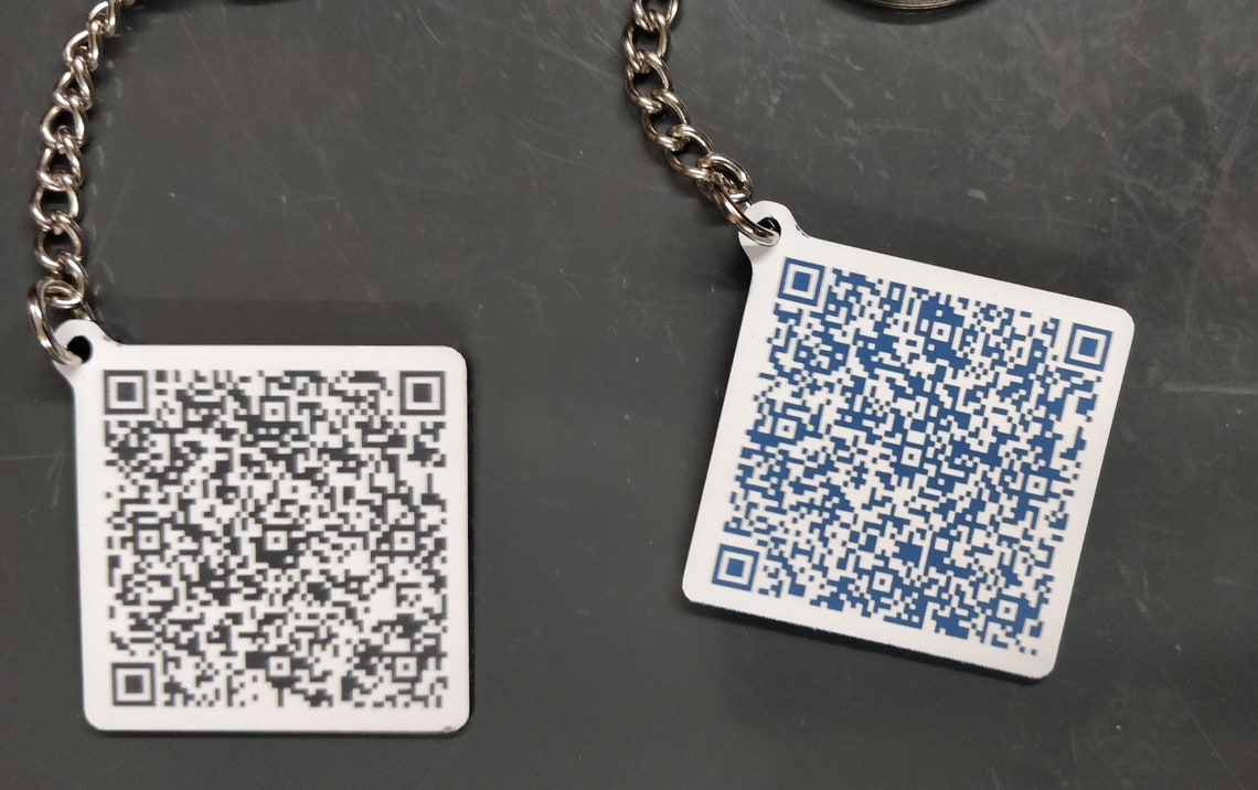 Custom QR Code Laser Engraved Keychains 30mm QR Keyring | Etsy