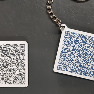 Custom QR Code Laser Engraved Keychains, 30mm QR Keyring, Laser ...